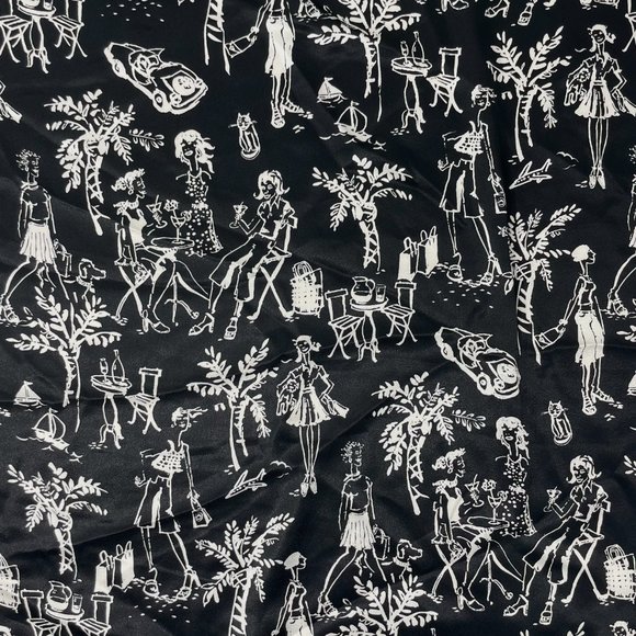 Vintage | Other | Vintage Hamil Group Fabric 84872 Black White Mod Line ...